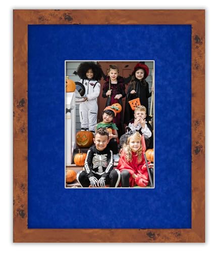 8x10 Frame Mat for 5x7 Photo - Royal Blue Suede Picture Matboard for Frames Measuring 8 x 10 Inches - Bevel Cut Matte to Display Art Measuring 5 x 7 Inches - Acid Free ONE MAT