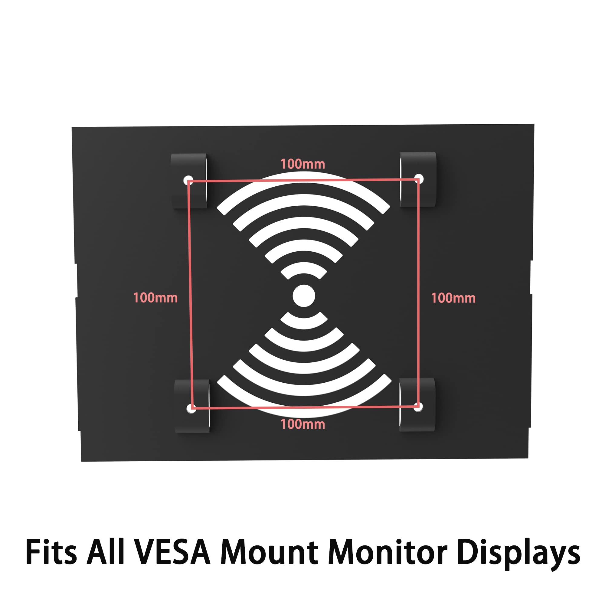 Hikig Mac Mini VESA Mount/Wall Mount/Under Desk Mount, Custom Mount for The Mac Mini, Mac Mini VESA Mounting Stand/Mounting Bracket - Black