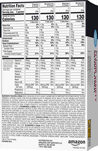 Amazon Brand - Happy Belly Instant Oatmeal, Fruit & Cream Variety Pack, 1.23 ounce (Pack of 10)