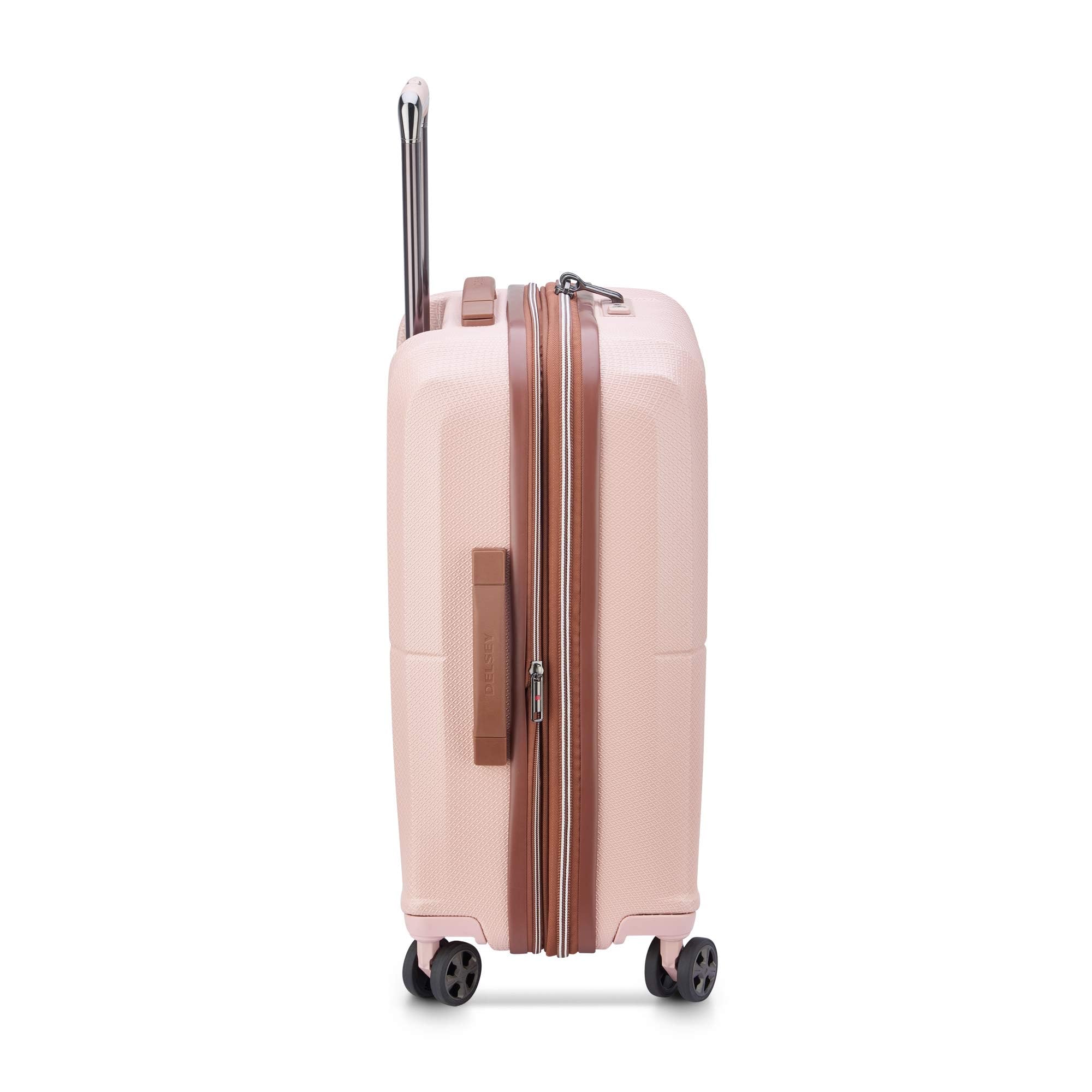 DELSEY PARIS St. Tropez Hardside Expandable Luggage with Spinner Wheels, Pink, Checked-Large 28 Inch