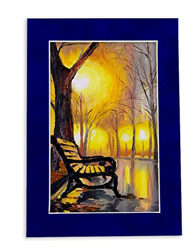 8x10 Frame Mat for 5x7 Photo - Royal Blue Suede Picture Matboard for Frames Measuring 8 x 10 Inches - Bevel Cut Matte to Display Art Measuring 5 x 7 Inches - Acid Free ONE MAT
