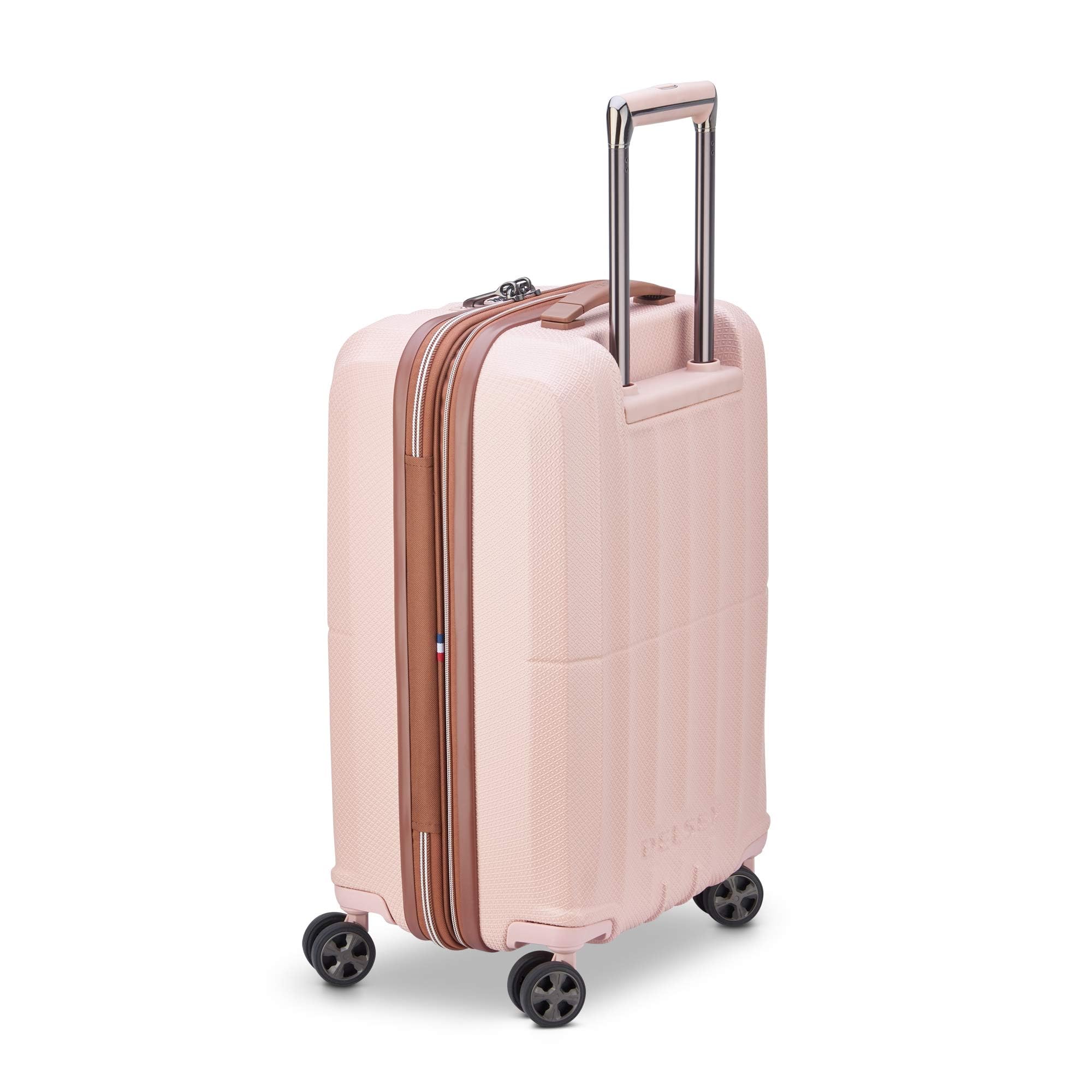 DELSEY PARIS St. Tropez Hardside Expandable Luggage with Spinner Wheels, Pink, Checked-Large 28 Inch