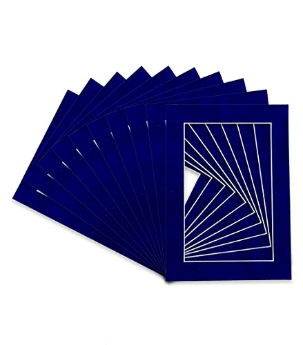 8x10 Frame Mat for 5x7 Photo - Royal Blue Suede Picture Matboard for Frames Measuring 8 x 10 Inches - Bevel Cut Matte to Display Art Measuring 5 x 7 Inches - Acid Free ONE MAT