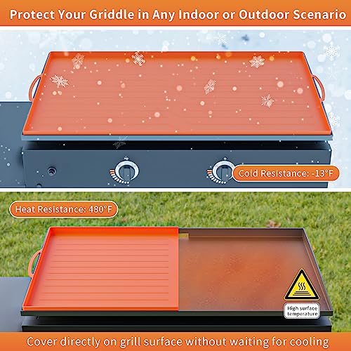 Flat Top Griddle Cover for Blackstone Griddle 28", Grill Silicone Protective Mat Food Grade, 28" Silicone Mat for Blackstone Griddle Top, Protect Griddle from Rodents, Insects, Debris and Rust