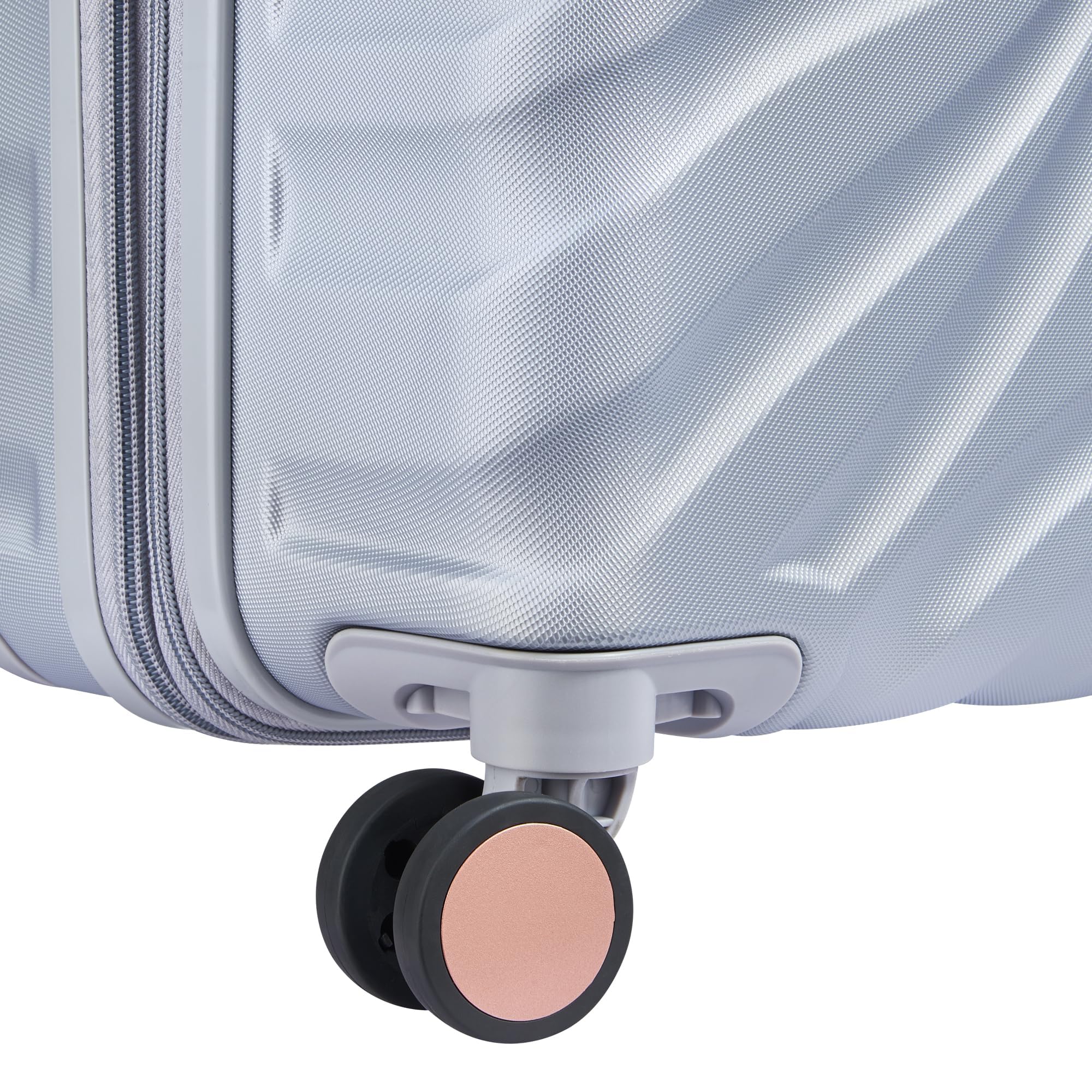 Delsey Paris Alexis Durable Luggage, Expandable Lightweight 4-Wheel Spinner, Easy Grip Handles for Smooth Mobility, TSA-Lock Incorporated, Men and Women, Platinum/Rose Gold, Check-In 25-Inch