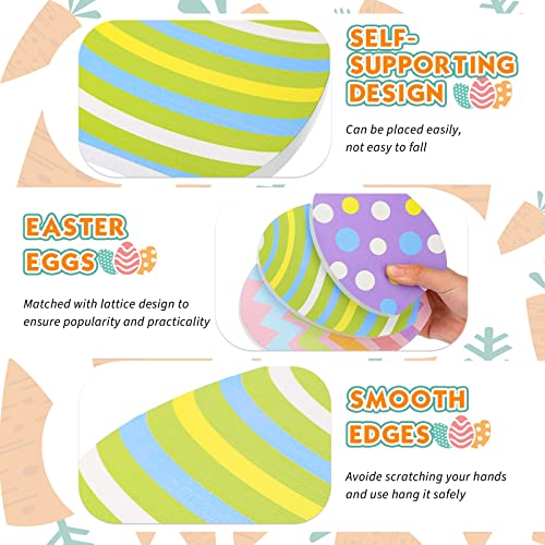 3 Pieces Easter Egg Table Wooden Signs Egg Farmhouse Decorations Spring Egg Wood Tabletop Easter Decorations Easter Egg Dining Room Table Centerpiece for Easter Party Home Office Desk Decor