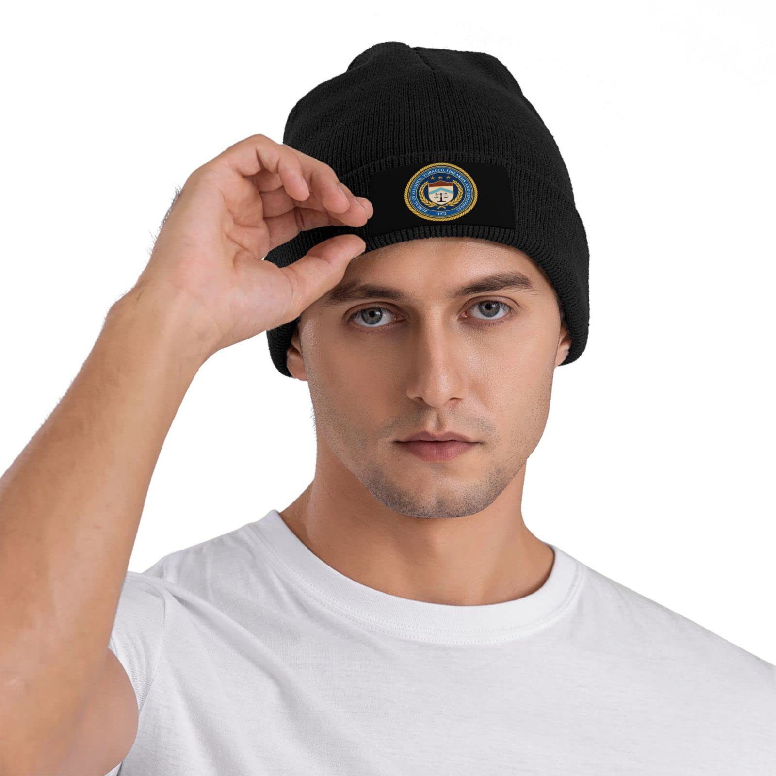 Rqwaaed US Bureau of Alcohol Tobacco and Firearms ATF Velvet Warm Knitted hat Unisex