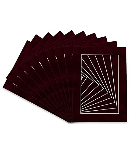 22x28 Mat for 16x20 Photo - Precut Dark Red Suede Picture Matboard for Frames Measuring 22 x 28 Inches - Bevel Cut Matte to Display Art Measuring 16 x 20 Inches - Acid Free ONE MAT