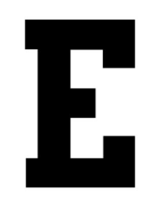 5x7 Athletic Font-Letter E-Made from 4 Ply Matboard-Letter E