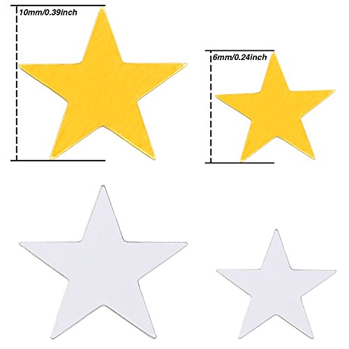 60 g Star Confetti Glitter Star Table Confetti Metallic Foil Stars for Party Wedding Festival Decorations (Gold Silver 60g, 10mm and 6mm)