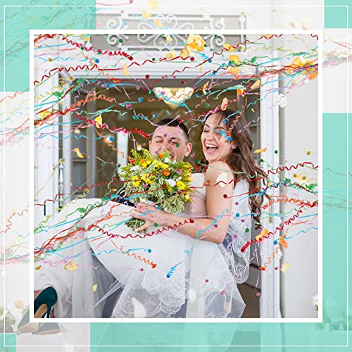30 Pieces Hand Throw Streamers White Throw Streamers No Mess Confetti Crackers for Wedding, Birthday, Graduation Party Favors