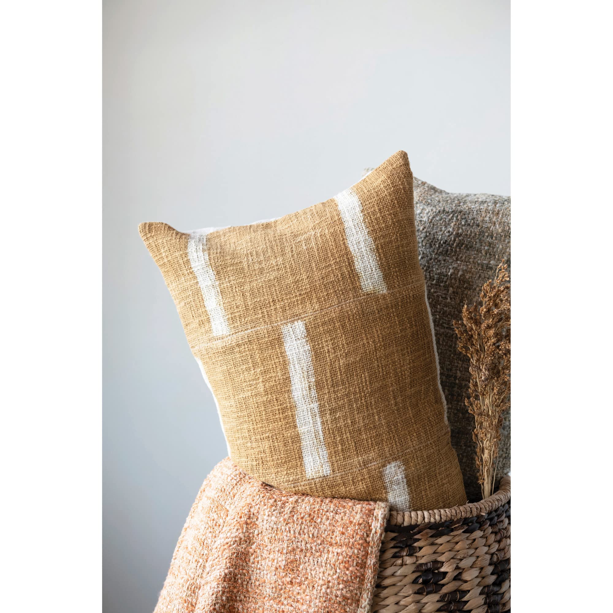 Creative Co-Op Cotton Printed Pieced Lumbar Pillow, 28" L x 14" W x 2" H, Multicolor