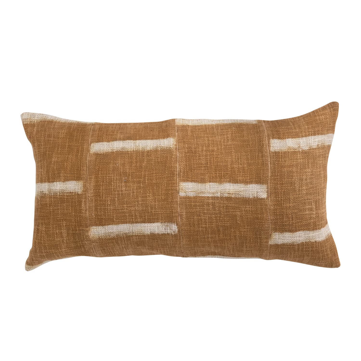 Creative Co-Op Cotton Printed Pieced Lumbar Pillow, 28" L x 14" W x 2" H, Multicolor
