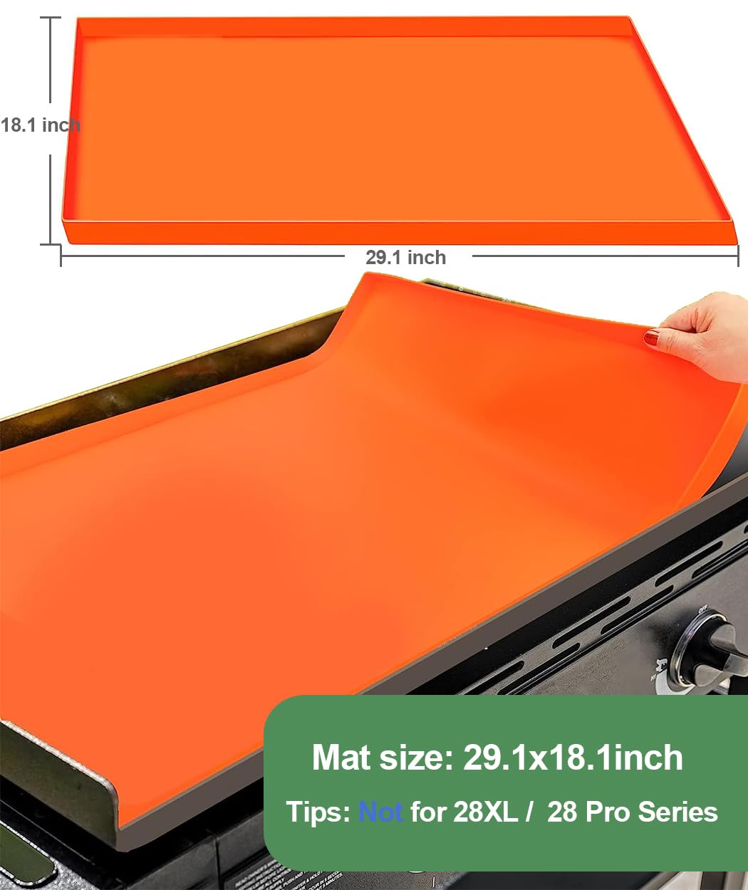 28‘’ Silicone Griddle Mat for Blackstone, 100% Silicone Protective Mat Cover for Blackstone 28 Inch Griddle, Heavy Duty Food Grade Silicone Mat (28 inch)