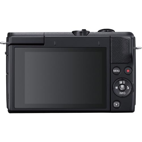 Canon EOS M200 Mirrorless Digital Camera (Black) w/EF-M 15-45mm f/3.5-6.3 is STM + Wide-Angle and Telephoto Lenses + Portable Tripod + 64GB Memory Card + Deluxe Accessory Bundle (Renewed)
