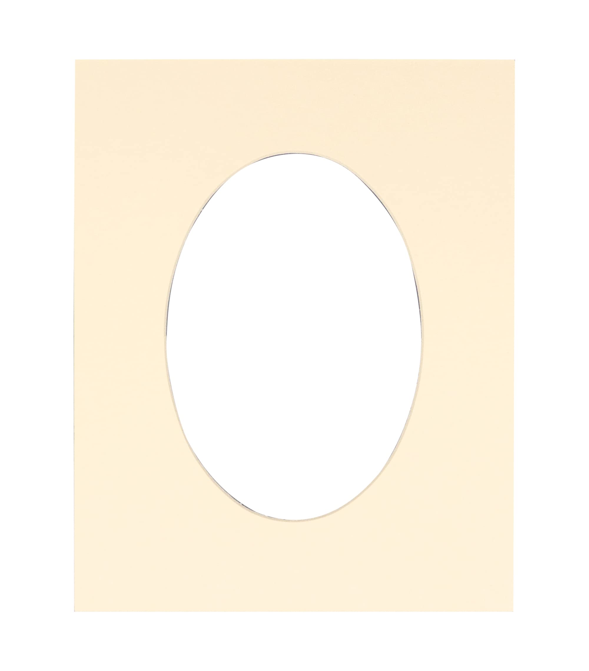 10x13 Mat Bevel Cut for 8x10 Photos - Precut Cream Oval Shaped Photo Mat Board Opening - Acid Free Matte to Protect Your Pictures - Bevel Cut for Family Photos, Pack of 1 Matboard