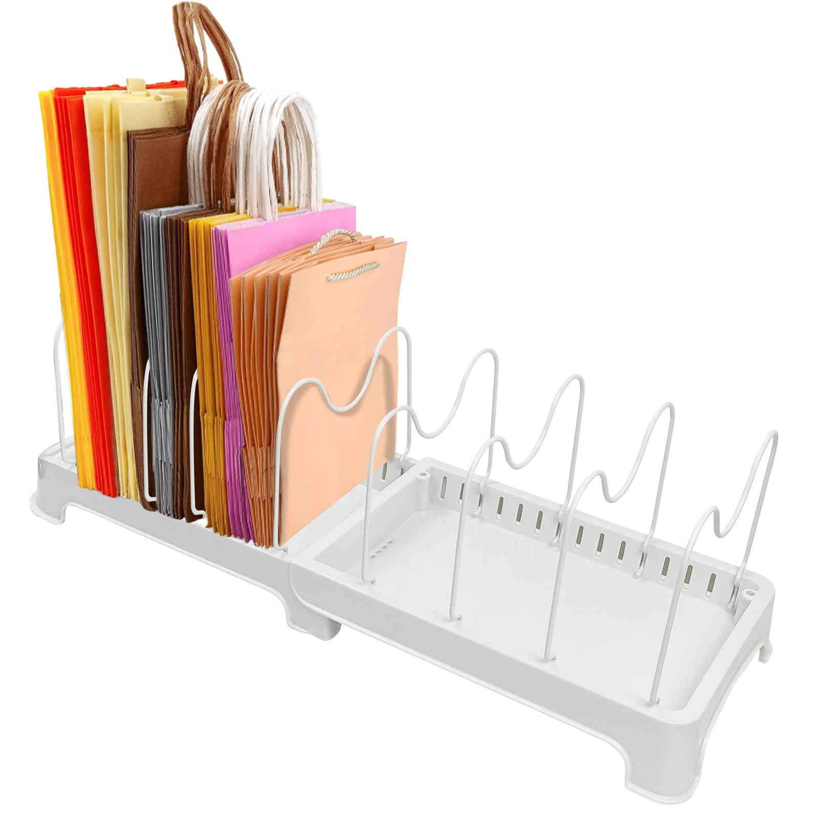 Sibosen Reusable Shopping Bag Organizer, Adjustable Shelf Dividers, Great for Storing Folded Cloth and Paper Grocery, Food Storage, Lunch, Shopping and Gift Bags