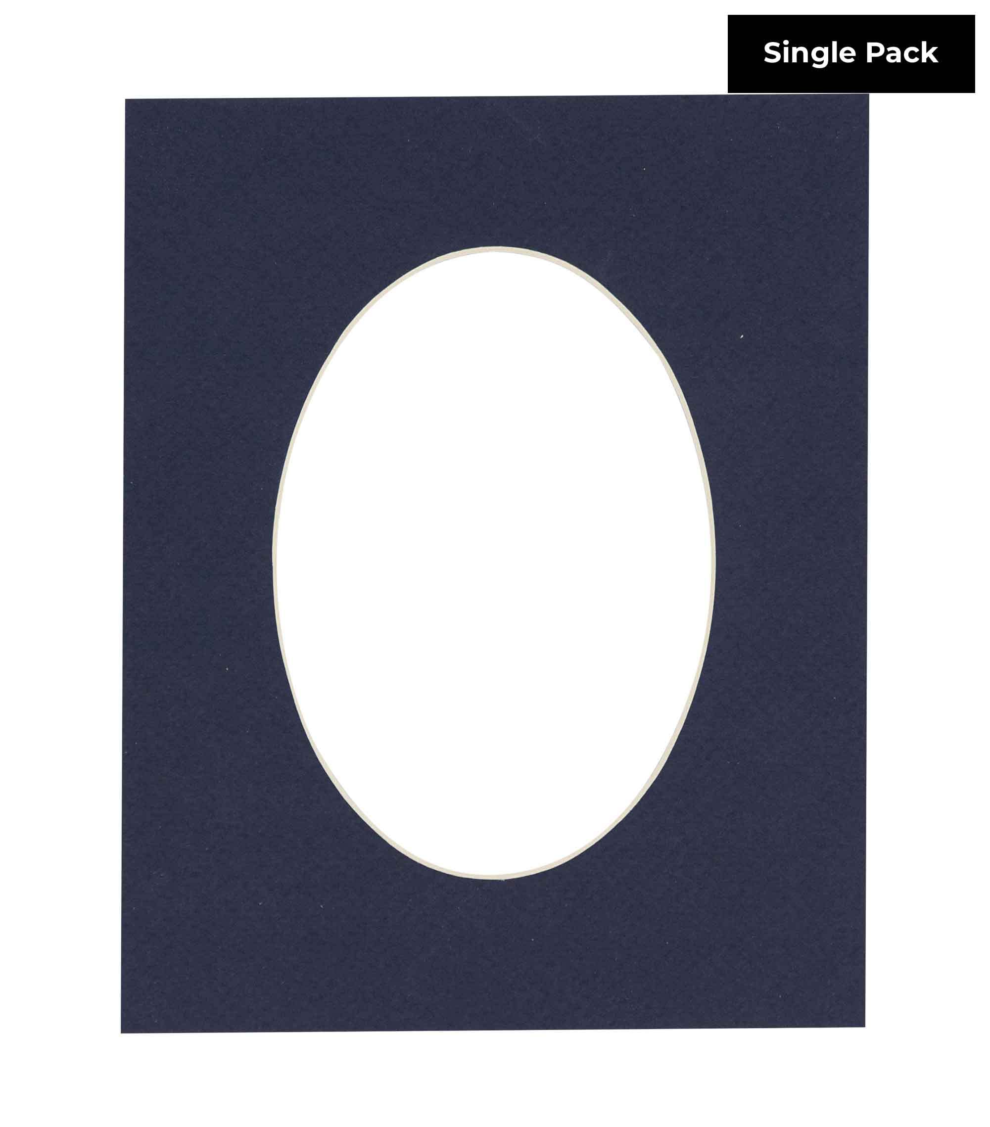 CountryArtHouse Navy Blue Acid Free 16x20 Oval Picture Frame Mat with White Core Bevel Cut for 11x14 Pictures - Fits 16x20 Frame - Pack of 1 Matboard