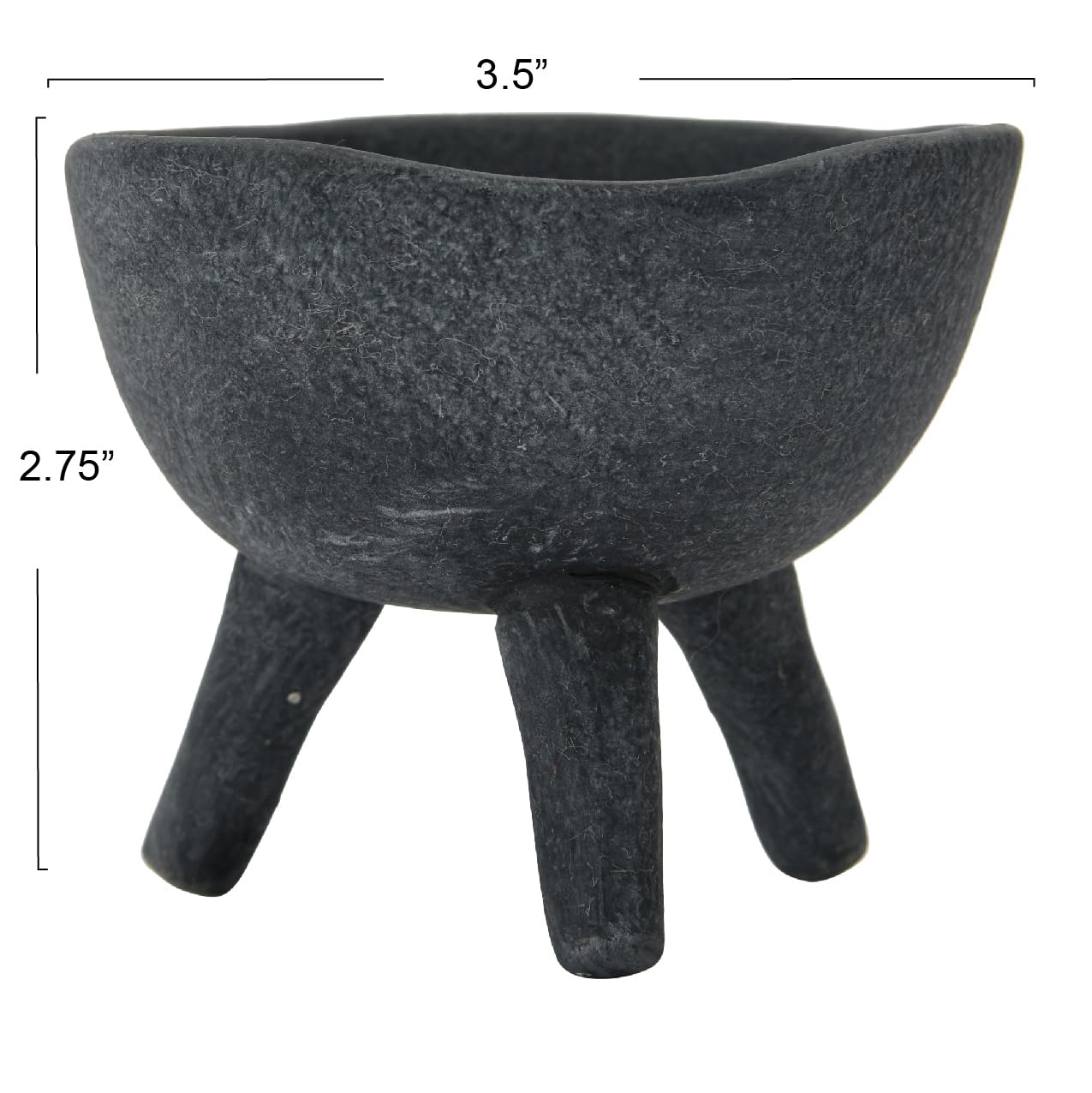 Creative Co-Op Boho Terracotta Footed Planter, Matte Black