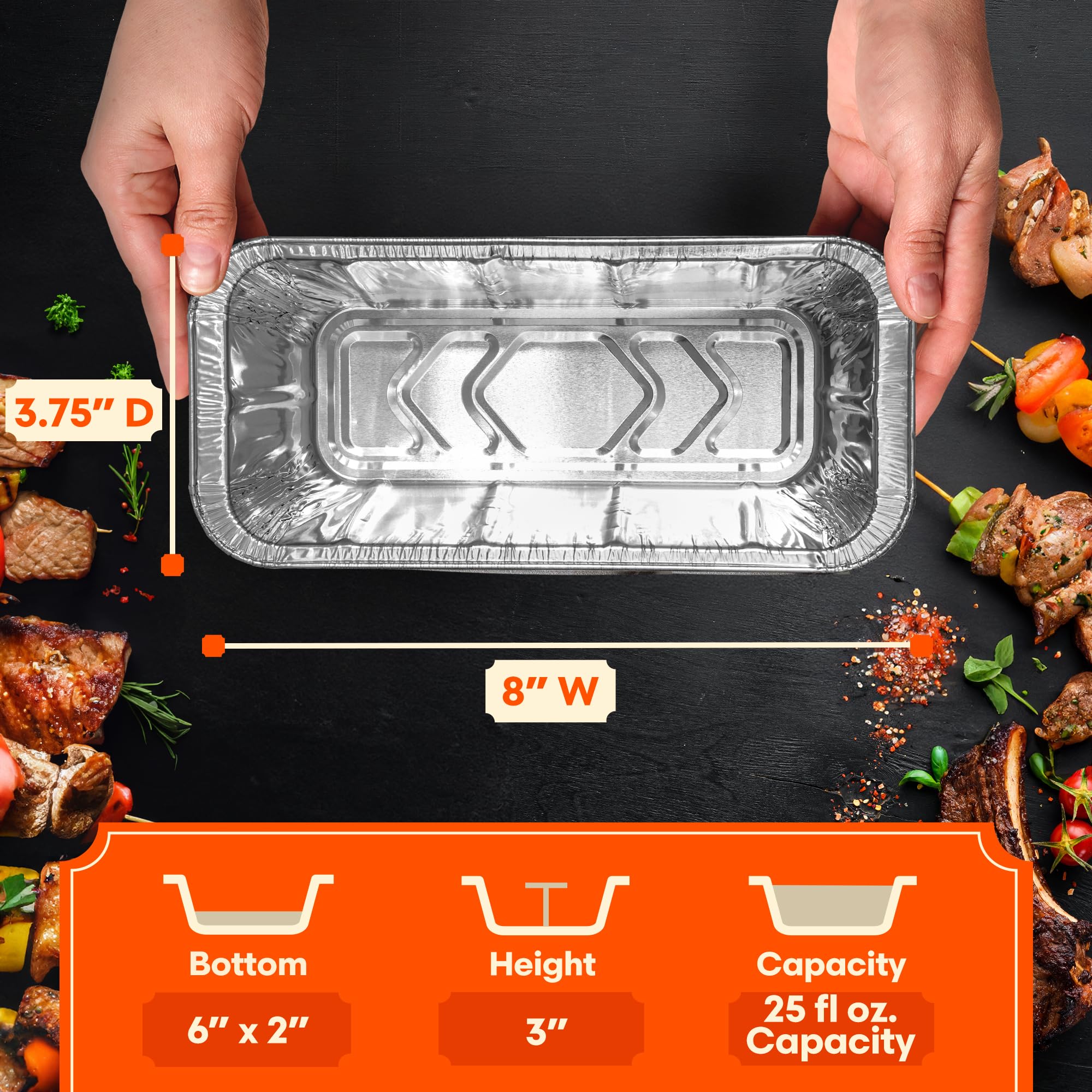 [30-Pack] Blackstone Griddle Compatible Cup Liners, Aluminum Foil Drip Pans for Easy Drain Management of Blackstone Grease Trays. Bulk Package, 5017, Size: 8" x 3 3/4"