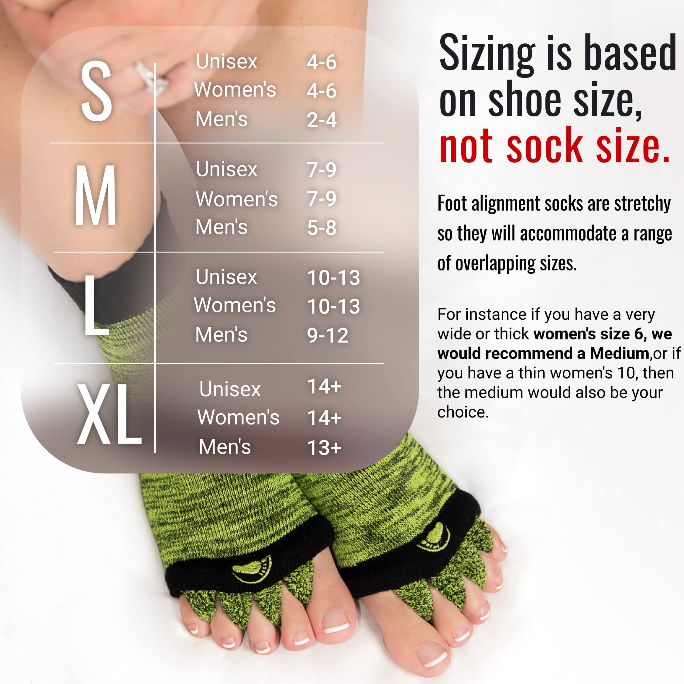 My Happy Feet Foot Alignment Socks with Toe Separators for Men or Women | Multicolor