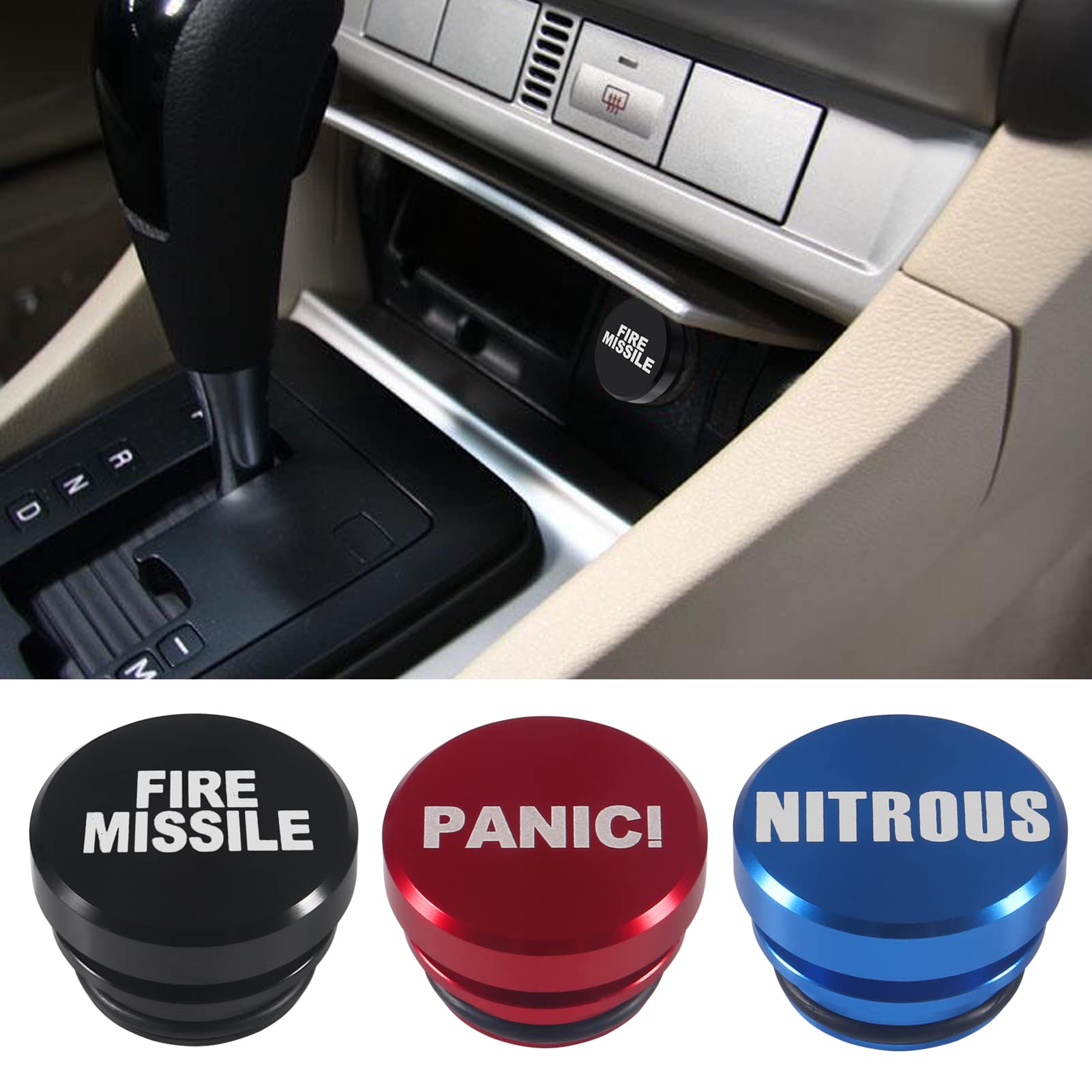 DWEII 1PCS Aluminum Dustproof Plug Billet Button Plugs, Standard 12-Volt Replacement Accessories, Car Novelty Button Lighter Anodized Aluminum Car Decoration Fits Most Automotive Vehicles