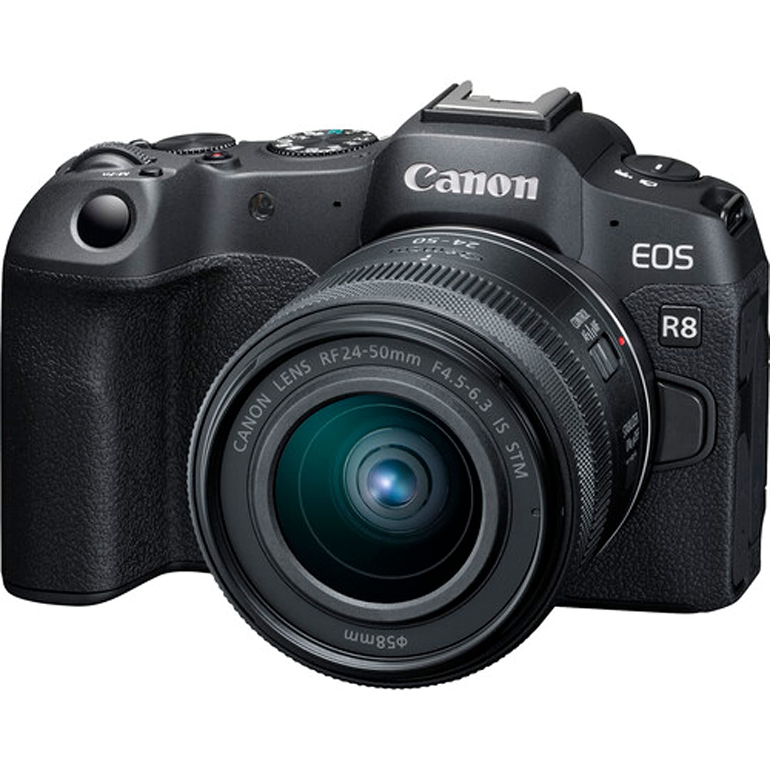 Canon EOS R8 Mirrorless Camera RF 24-50mm f/4.5-6.3 is STM Lens + Accessories Included: 2X 64GB Memory Cards, TTL Flash, Extra Battery, Case, Tripod & More (Renewed)