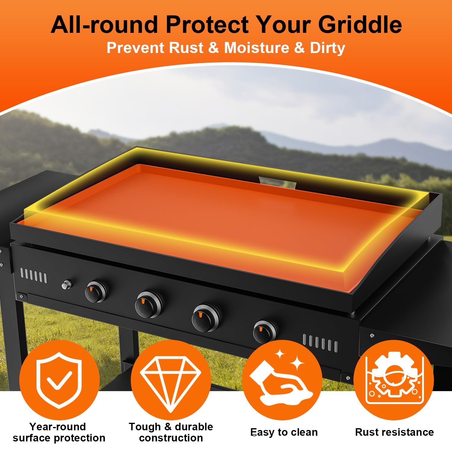 28 Inch Silicone Griddle Mat for Blackstone, Heavy Duty Food Grade Silicone Protective Griddle Cover Blackstone Griddle Accessories Heat & Cold Resistant, Prevent Rust&Dust