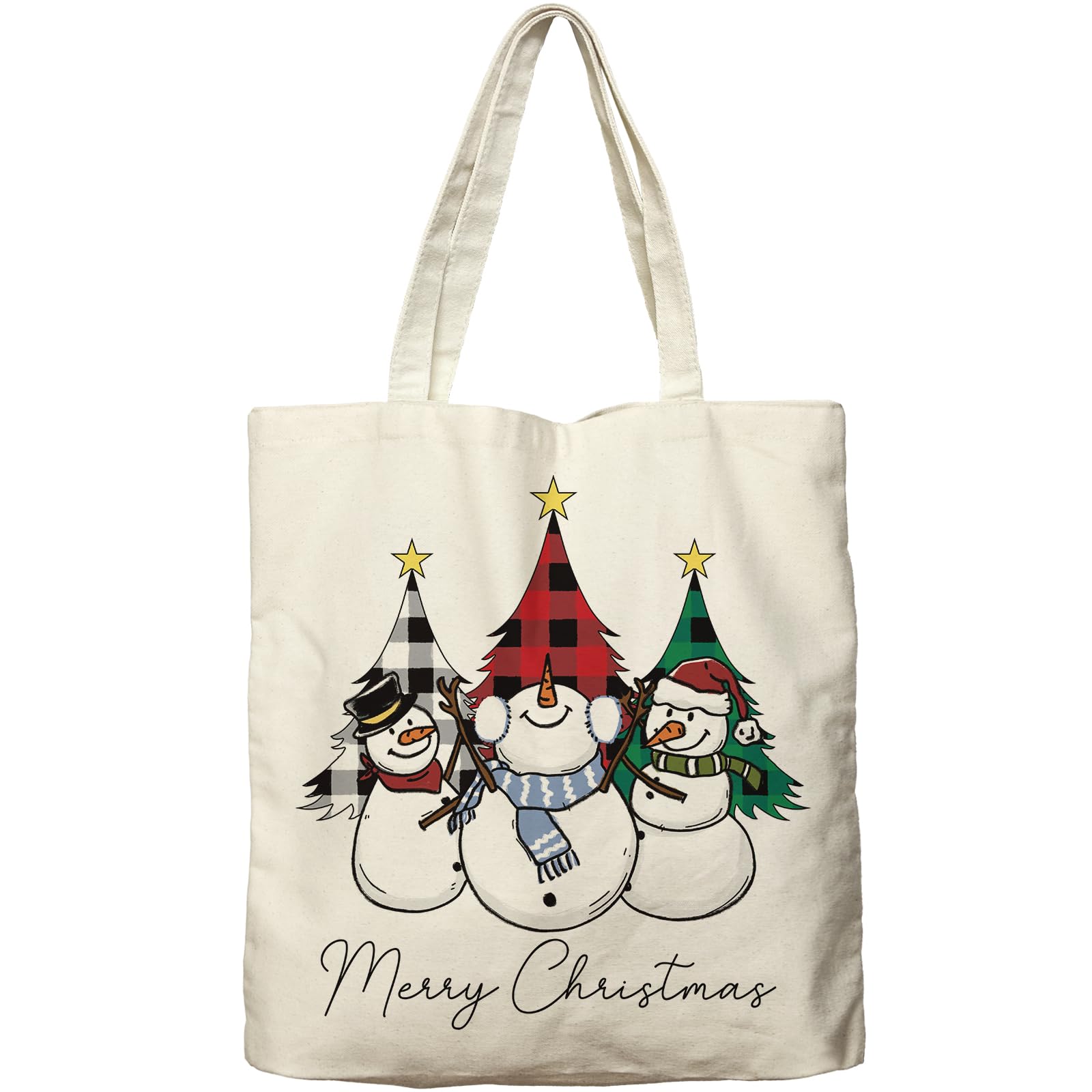Dlzdn Christmas Snowman Canvas Tote Bag For Women Aesthetic Merry Christmas Cute Snowman Tote Bag Shopping Grocery Bag Beach Bag Gifts for Women Teacher Bag Reusable Grocery Bag