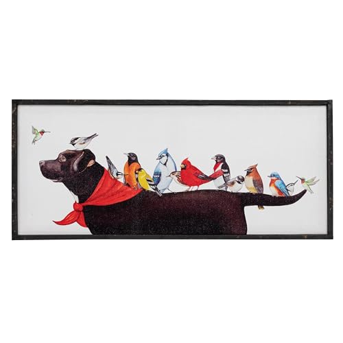 Creative Co-Op Birds & Dog Framed Wall Décor