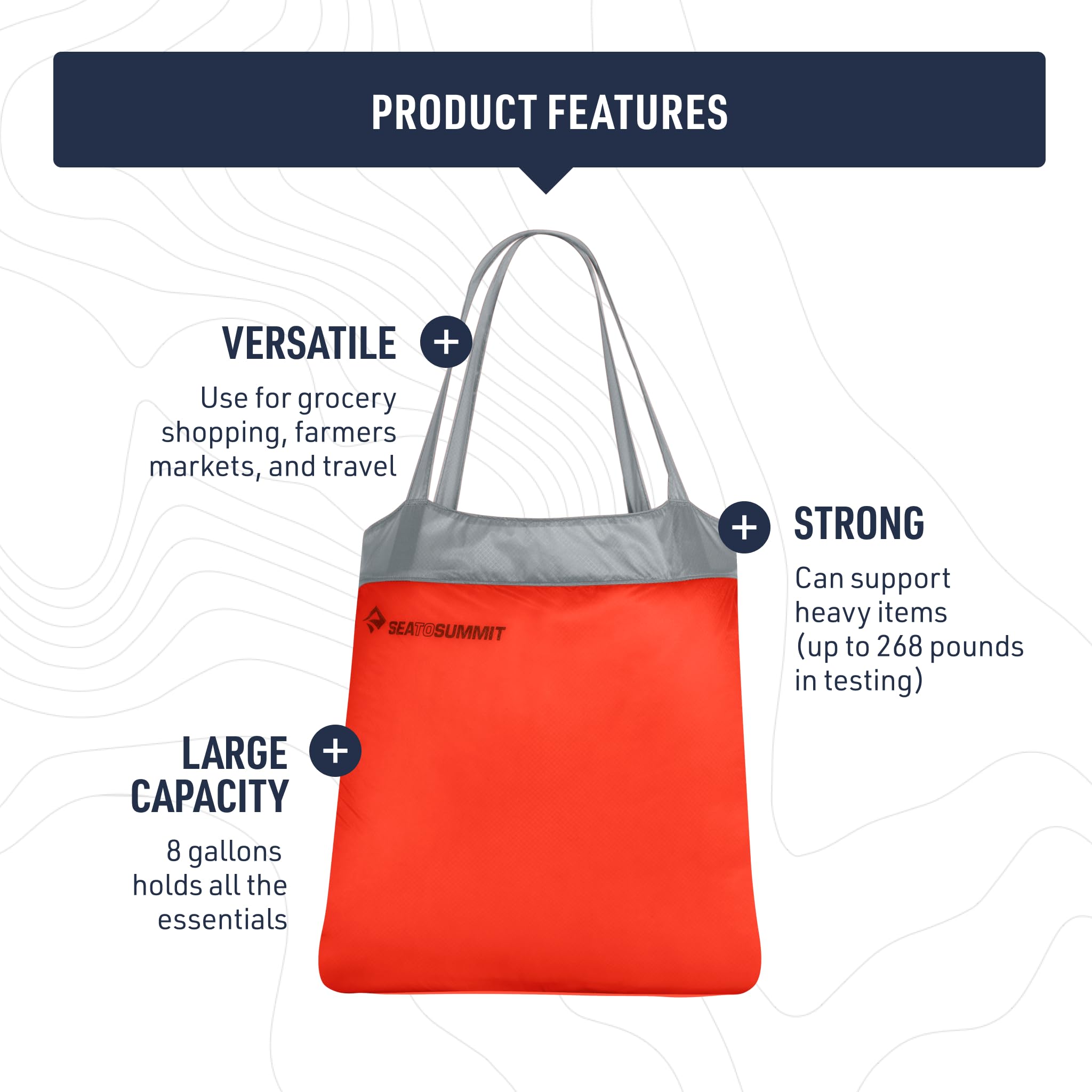 Sea to Summit Ultra-Sil Reusable Shopping Bag, HighRise Grey