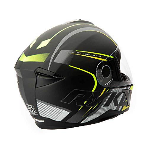 Motorcycle Full Face Helmet DOT Street Legal +2 Visors Comes with Clear Shield and Free Smoked Shield (MGAH21) (Matte Black Yellow, Large)