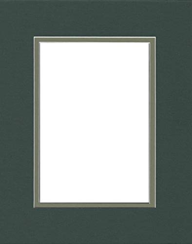 24x36 Double Acid Free White Core Picture Mats Cut for 20x30 Pictures in Pine Green and Moss Green