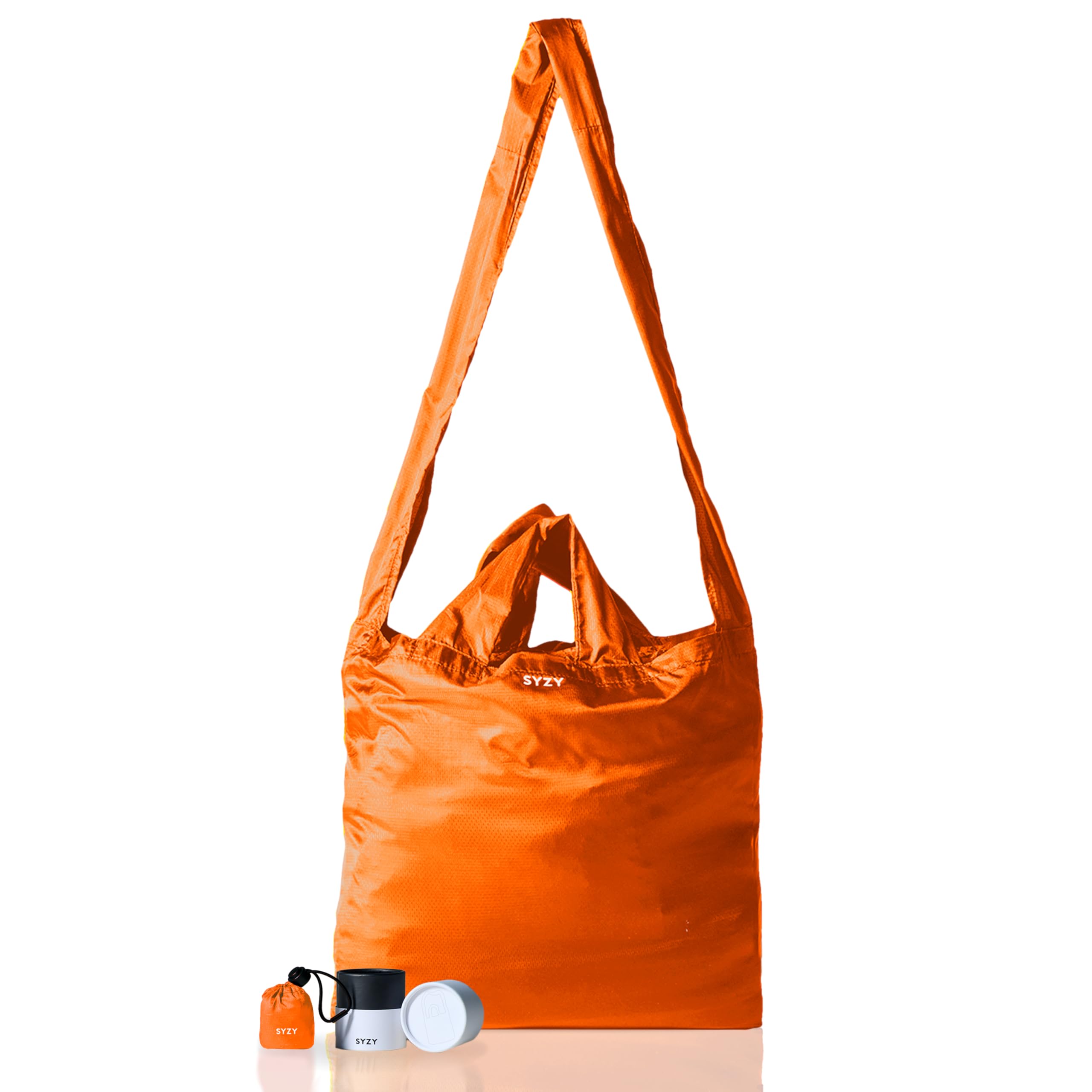 SYZY World's Most Compact Travel Tote Bag Portable Shopping Beach Market Bag - Reusable Collapsible Stuffable