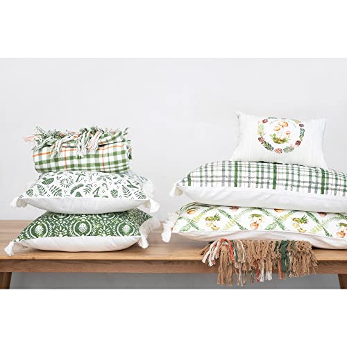 Creative Co-Op Embroidered Cotton Slob Lumbar Pillow