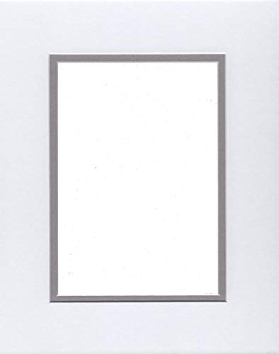 24x36 Double Acid Free White Core Picture Mats Cut for 20x30 Pictures in White and Ocean Grey