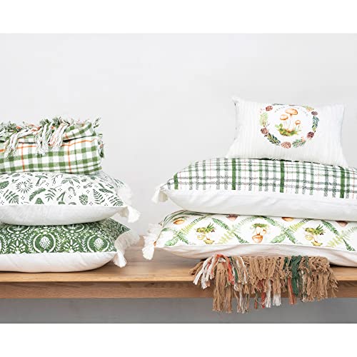 Creative Co-Op Embroidered Cotton Slob Lumbar Pillow