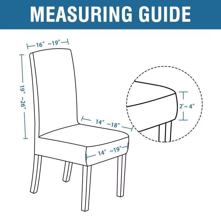 H.VERSAILTEX Dining Chair Covers Velvet Stretch Chair Covers for Dining Room Set of 6 Parson Chair Slipcovers Chair Protectors Covers, Soft Thick Solid Velvet Fabric Washable, Ivory