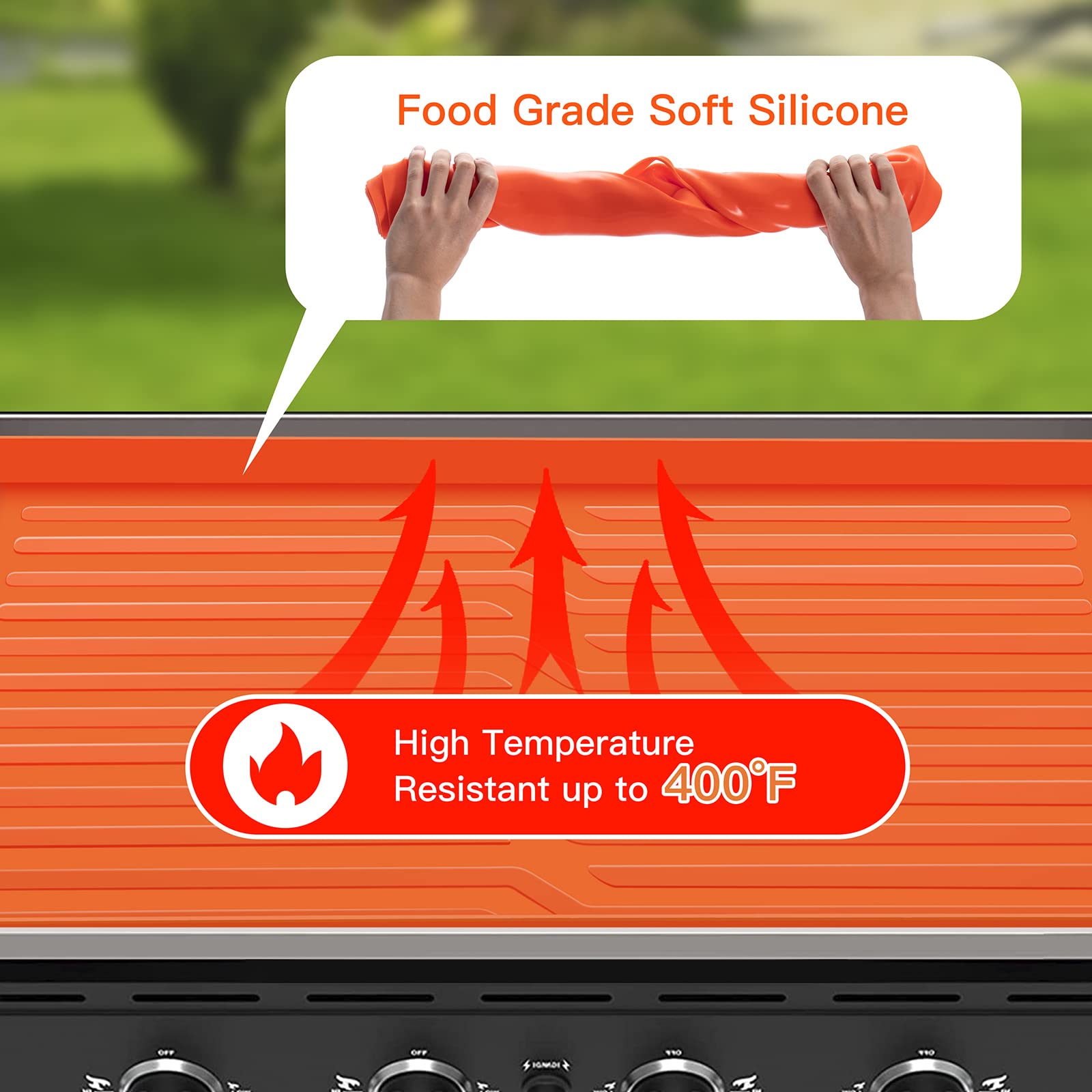 Griddle Mat Silicone Protective Cover, 28" Silicone Grill Cover Blackstone Accessories Protective Mat Cover for Blackstone 28 Inch Griddle - Heavy Duty Food Grade Silicone BBQ Grill 28" x 18"