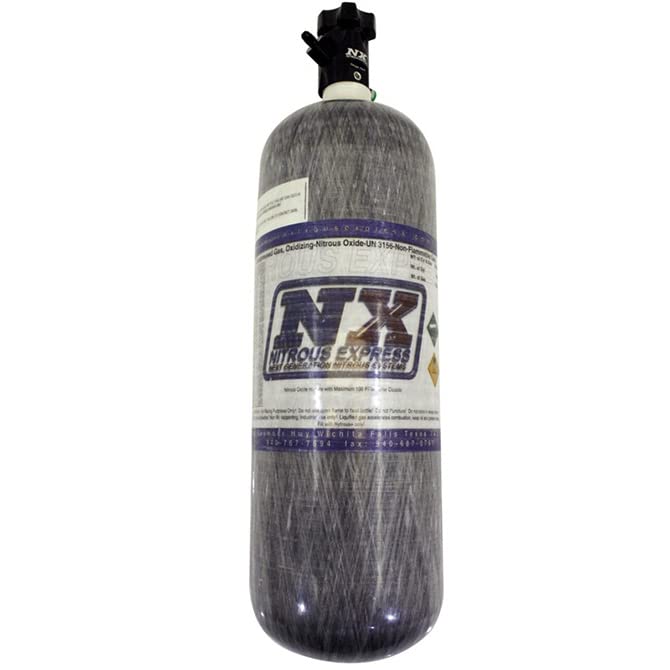 Nitrous Express Composite Bottle W/Lightning 500 Valve, -6 Bottle Nipple (6.79 Dia. X 23.25 Tall) 11152-6