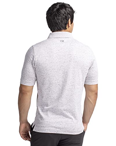 Cutter & Buck Men's Drytec Cotton+ Jersey 35+ UPF Advantage Space Dye Polo Shirt, Elemental Grey, 2X Big