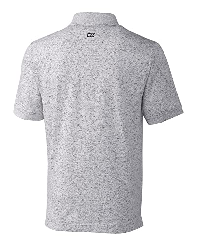Cutter & Buck Men's Drytec Cotton+ Jersey 35+ UPF Advantage Space Dye Polo Shirt, Elemental Grey, 2X Big