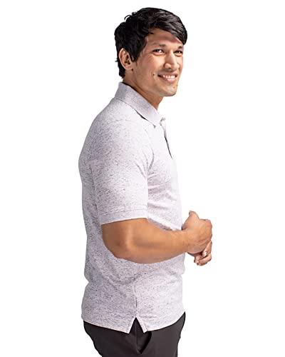 Cutter & Buck Men's Drytec Cotton+ Jersey 35+ UPF Advantage Space Dye Polo Shirt, Elemental Grey, 2X Big