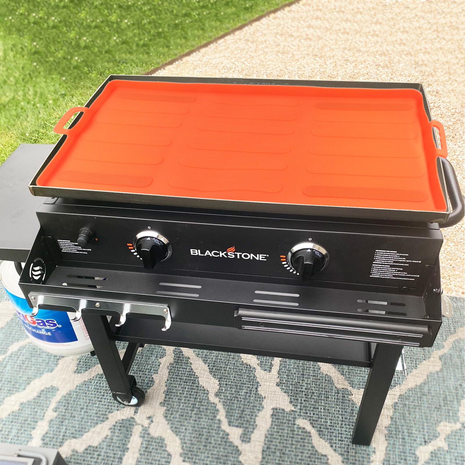 Silicone Griddle Mat for Blackstone,Polished Bottom Surface Grill Cover for Blackstone Protector Outdoor,Heavy Duty Food Grade Silicone Mat,Protective Cover for Outdoor Barbecue Tools (28in)