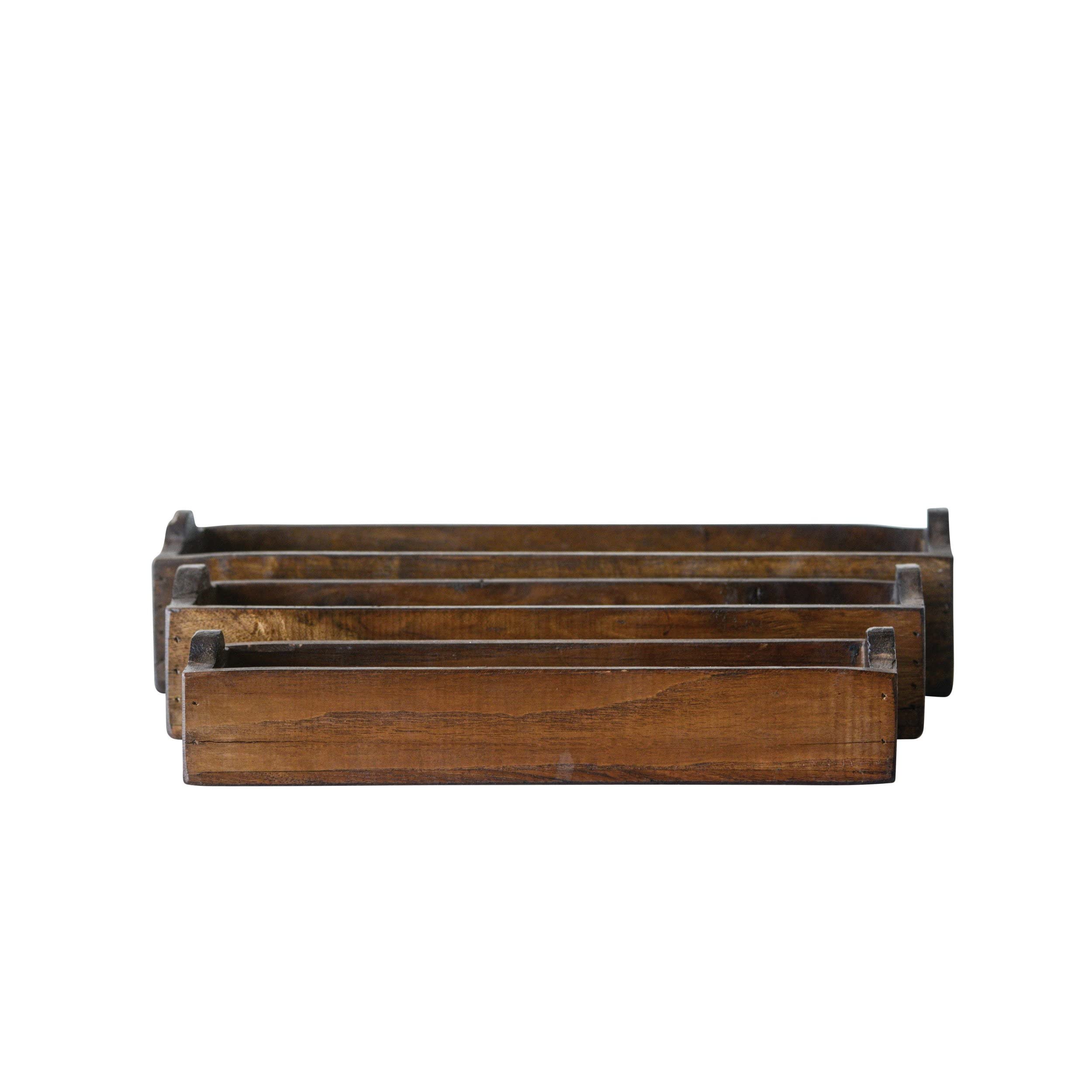 Creative Co-Op Set of 3 Found Wood Boxes (Each one Will Vary)