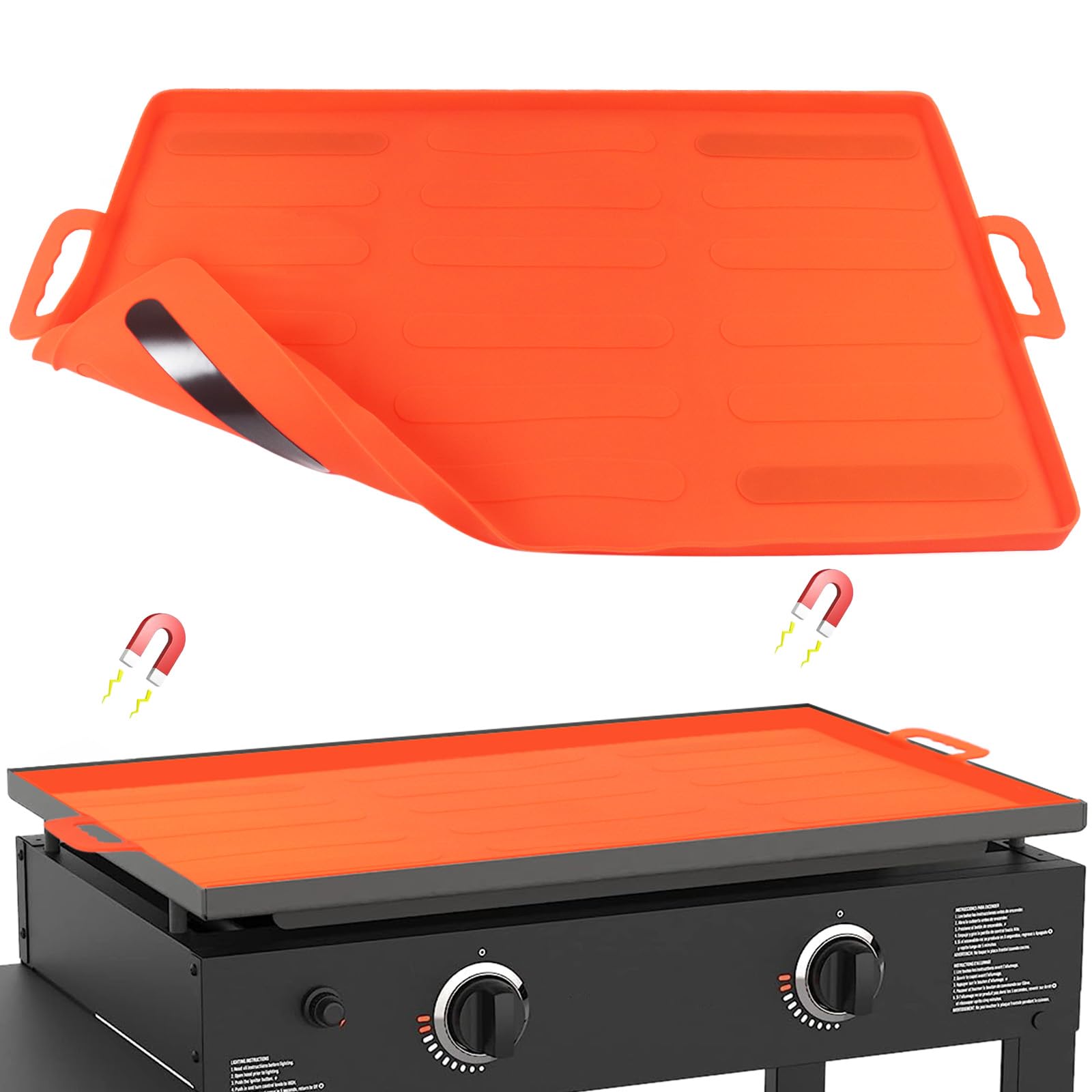 Silicone Griddle Mat for Blackstone,Polished Bottom Surface Grill Cover for Blackstone Protector Outdoor,Heavy Duty Food Grade Silicone Mat,Protective Cover for Outdoor Barbecue Tools (28in)