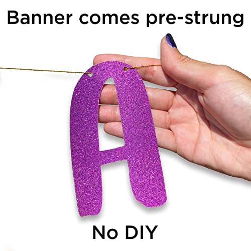 Miss to Mrs Classy & Sassy Bachelorette Purple Glitter Banner - Bachelorette Party Decorations, Favors and Supplies