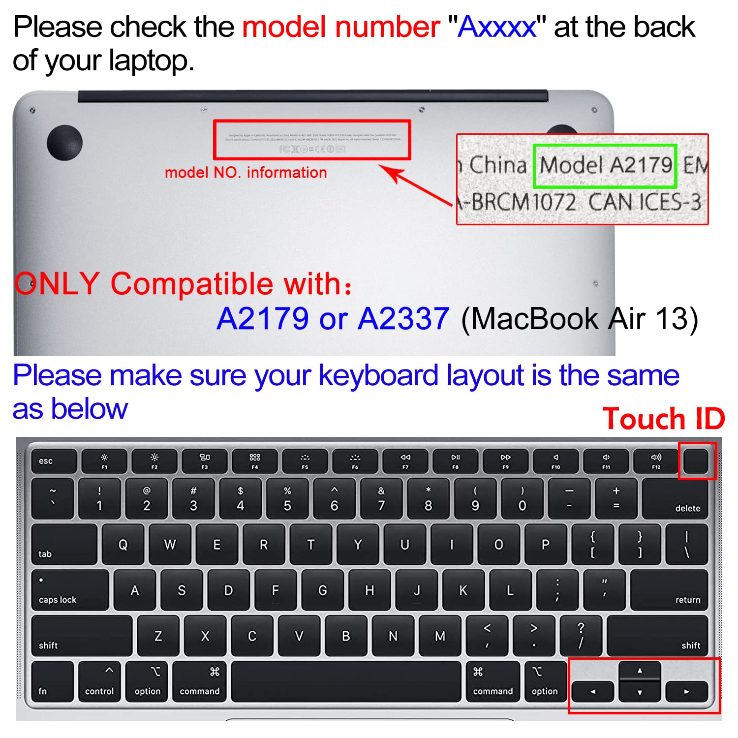 SANFORIN Keyboard Cover Protector for 2020 Apple MacBook Air 13.3 inch (Model: A2179, A2337 M1 Chip, US Layout) with Touch ID, Silicone Skin Keyboard Protector with Floral Design, Cat