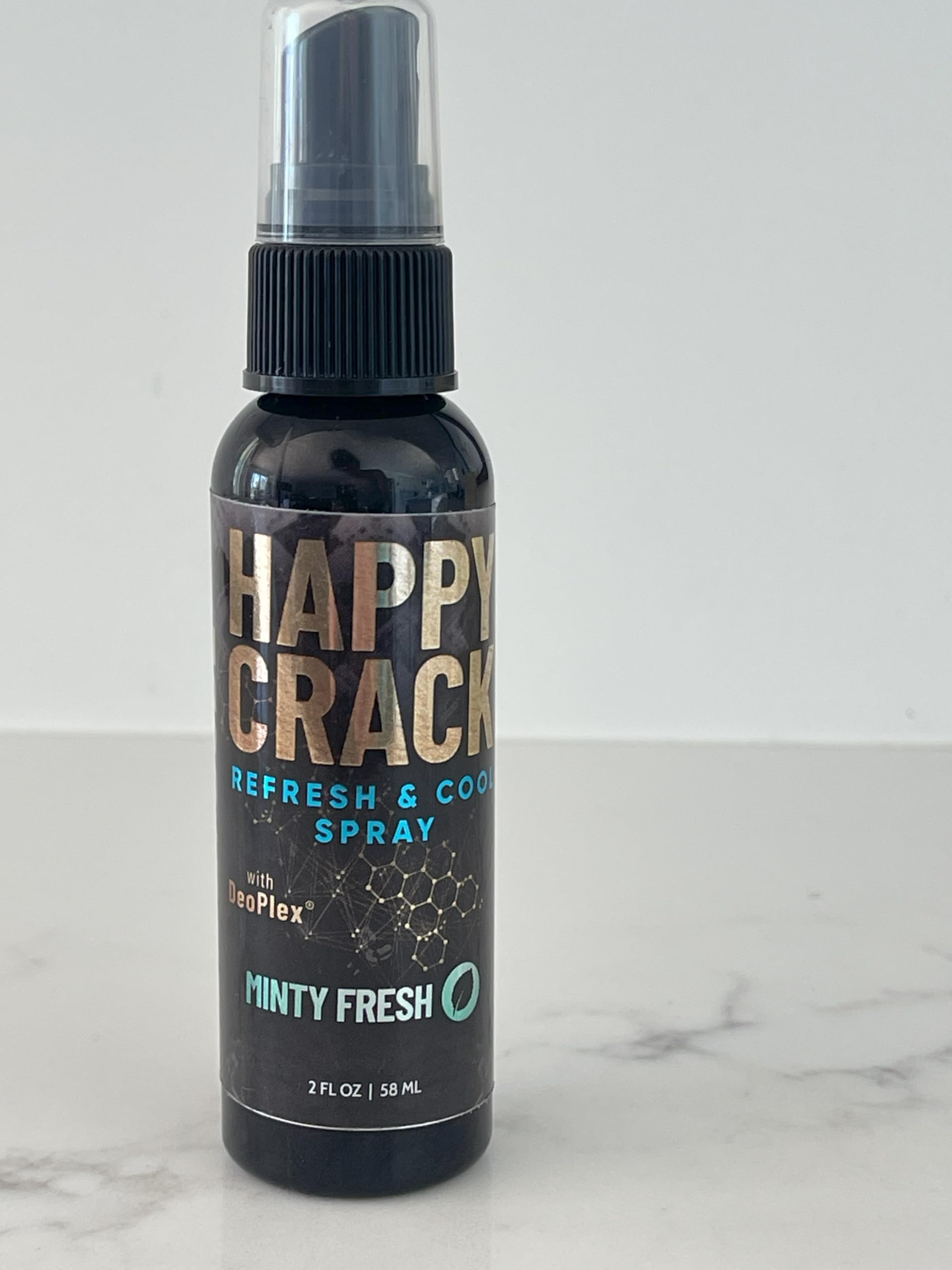 Derm Dude Happy Crack Refresh & Cool Butt Spray | With Soothing Witch Hazel | Formulated With All-Natural DeoPlex for Odor Control | Deodorant & Odor Eliminator Spray - Minty Fresh Scent, 2oz (1 pack)