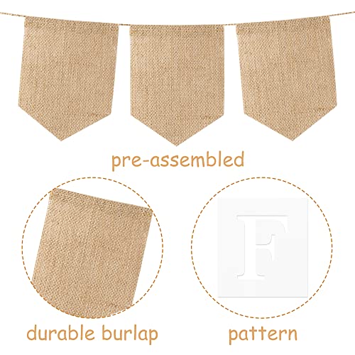 WATINC 26pcs DIY Burlap Banner with 26 Letter Stencil Kit, DIY Alphabet Banners Name Sign Burlap Flags Garland Handwriting Bunting for Party Decoration Wedding Birthday Wall Home Decor Supplies